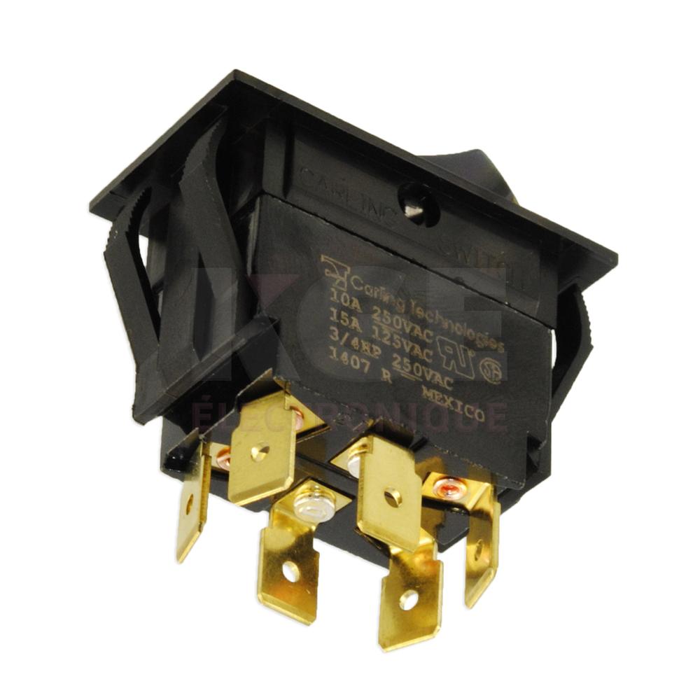 AC/DC Heavy Duty DPDT Rocker Switch ON/-/ON - Electronics | KGE ...