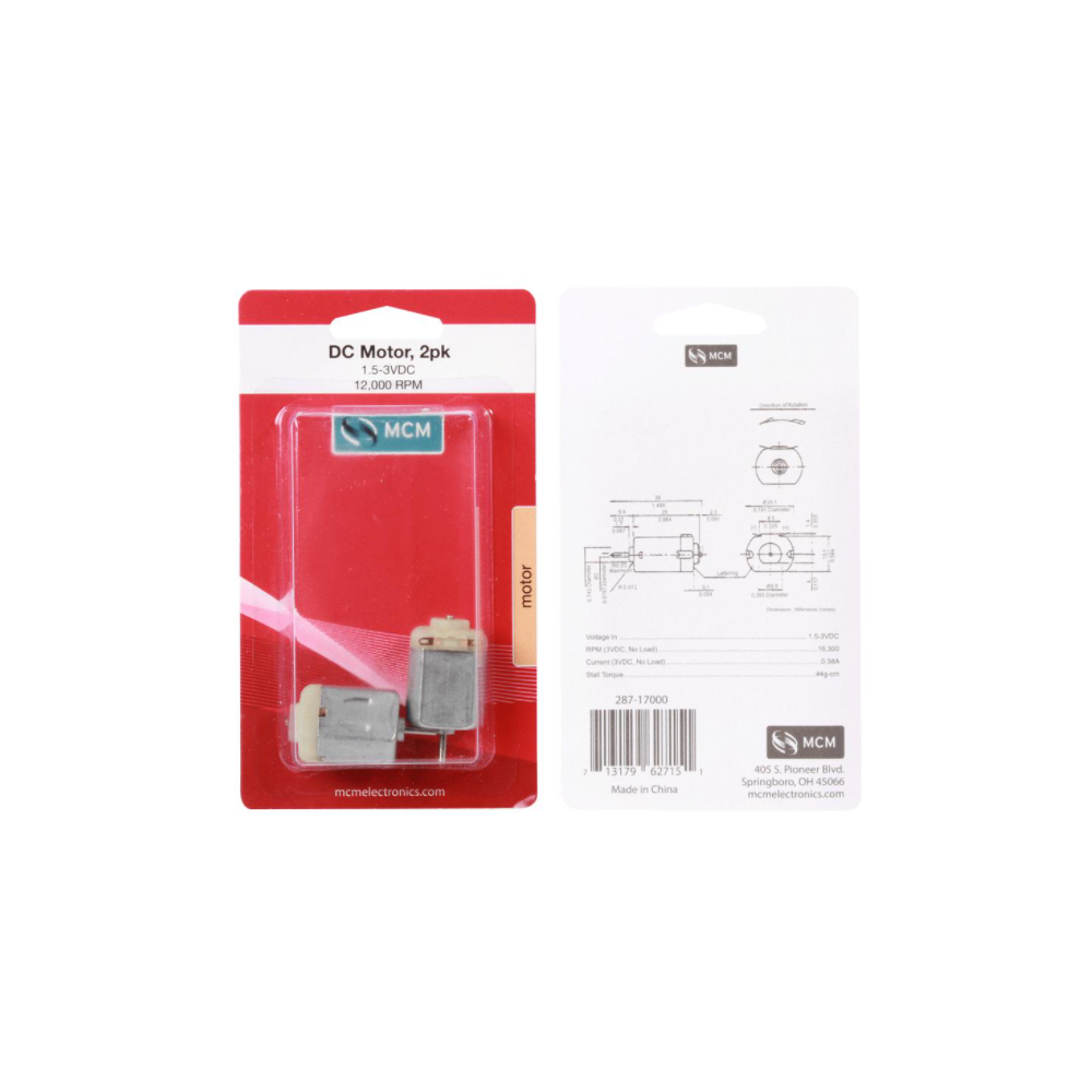 DC Motor 3V 12000rpm - Electronics | KGE Électronique