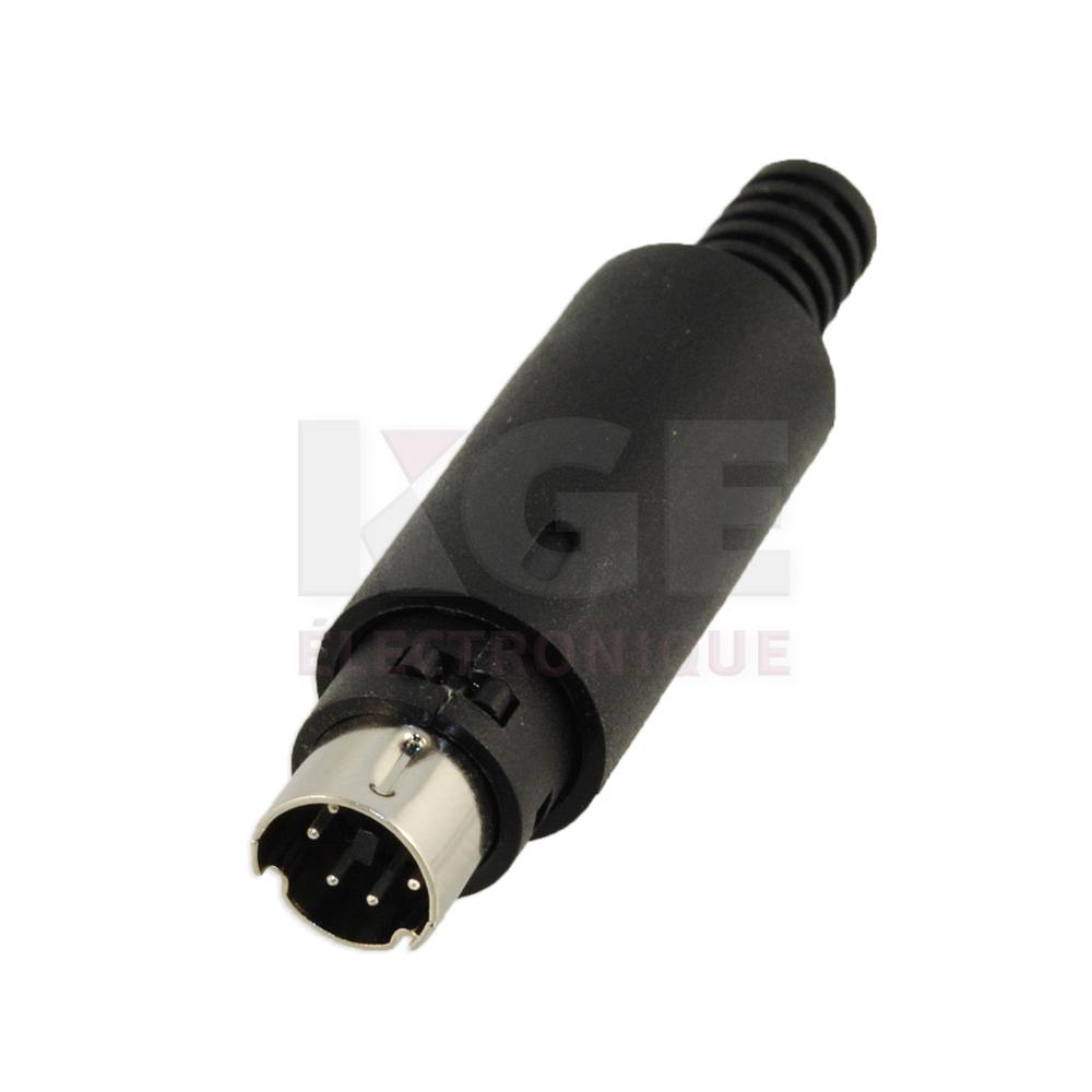 Connecteur Mini DIN Mâle 6 Broches - Électronique | KGE électronique